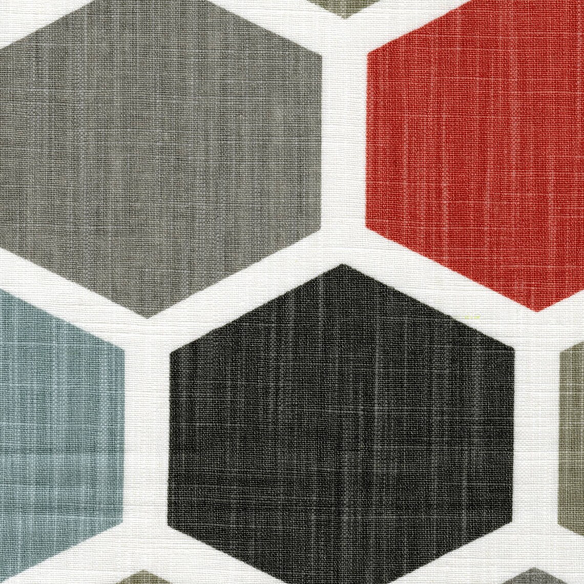 Tab Top Curtain Panels Hexagon Scarlet Red - Etsy