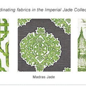 Tab Top Curtain Panels Pagodas Jade Green & Gray Oriental Toile - Etsy