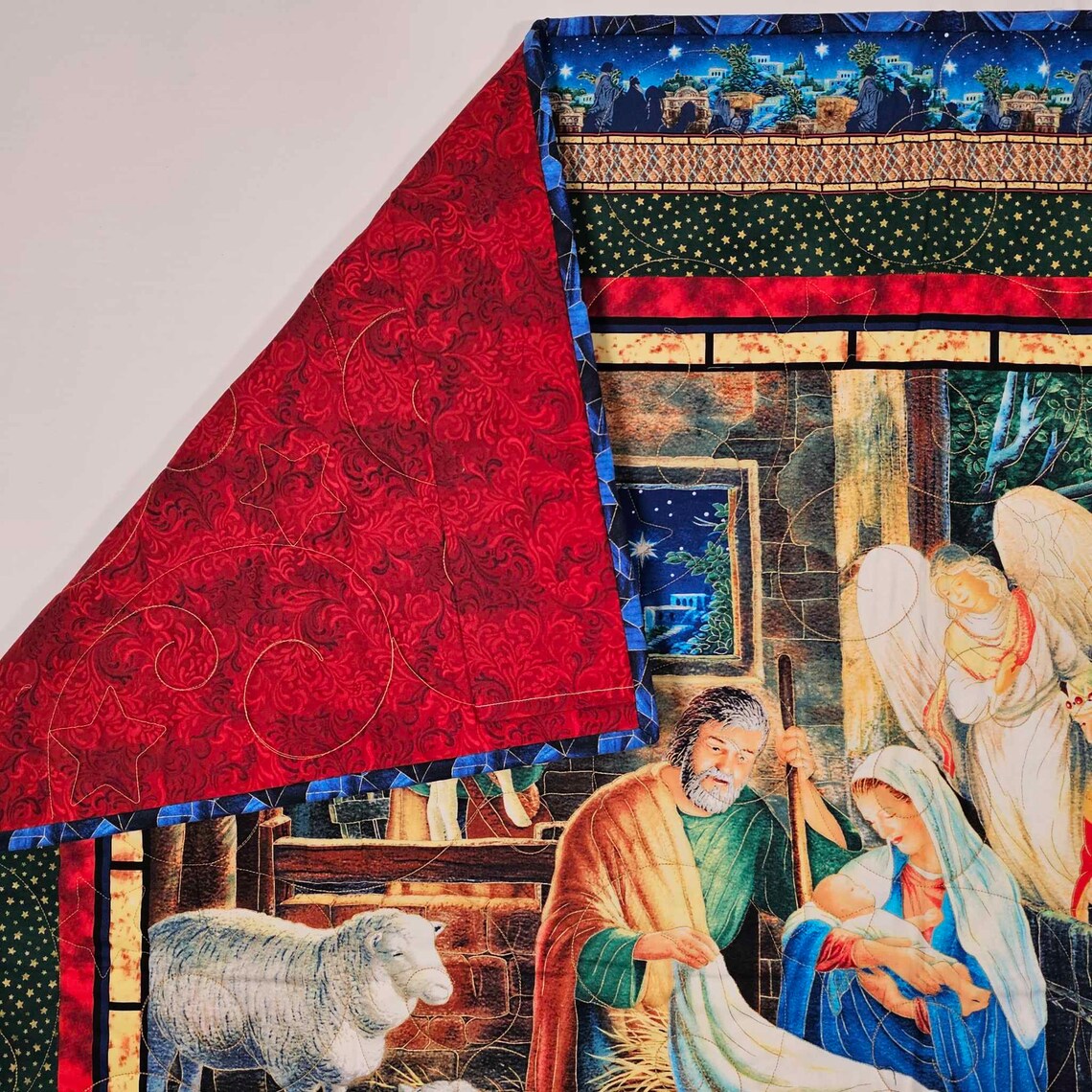 Christmas Nativity Wall Hanging | Quilted Decor | Bethlehem | Starry ...