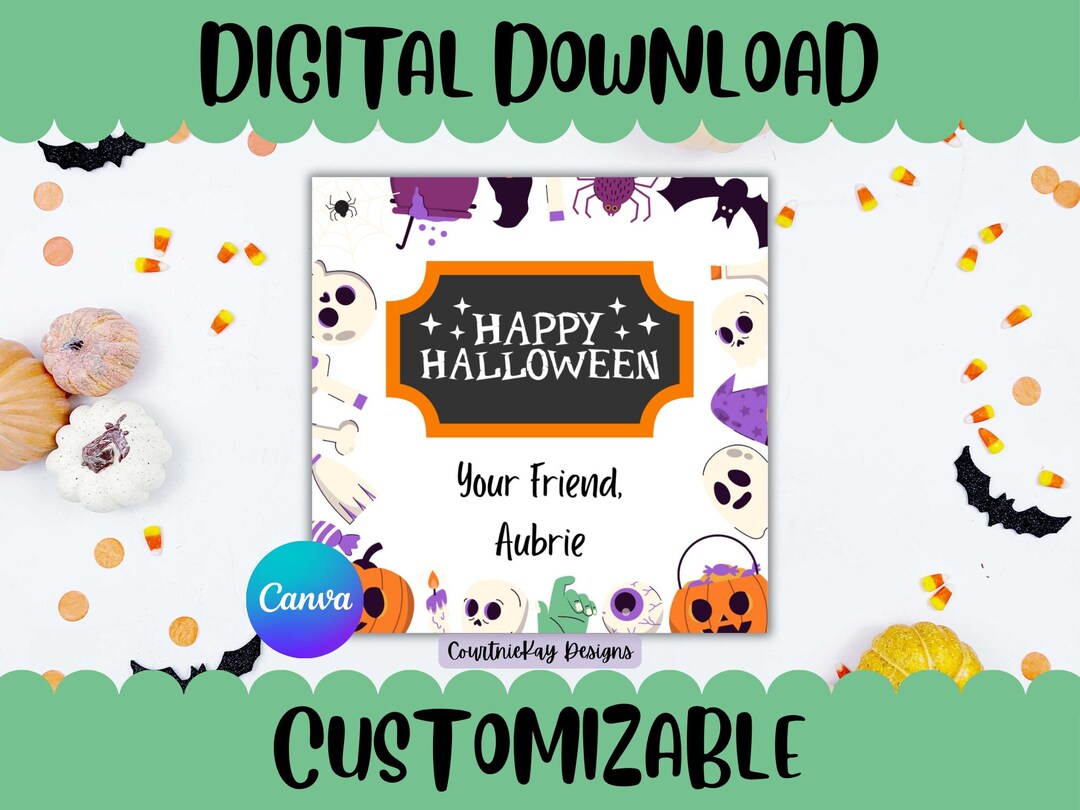 Editable Halloween Gift Tags: Printable Party Favor Tags (digital ...