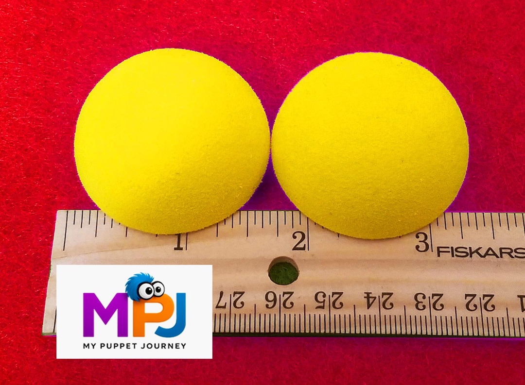 40 Mm Yellow EVA Foam Puppet Eye Blanks - Set of Two 1/2 Domes - Ideal ...