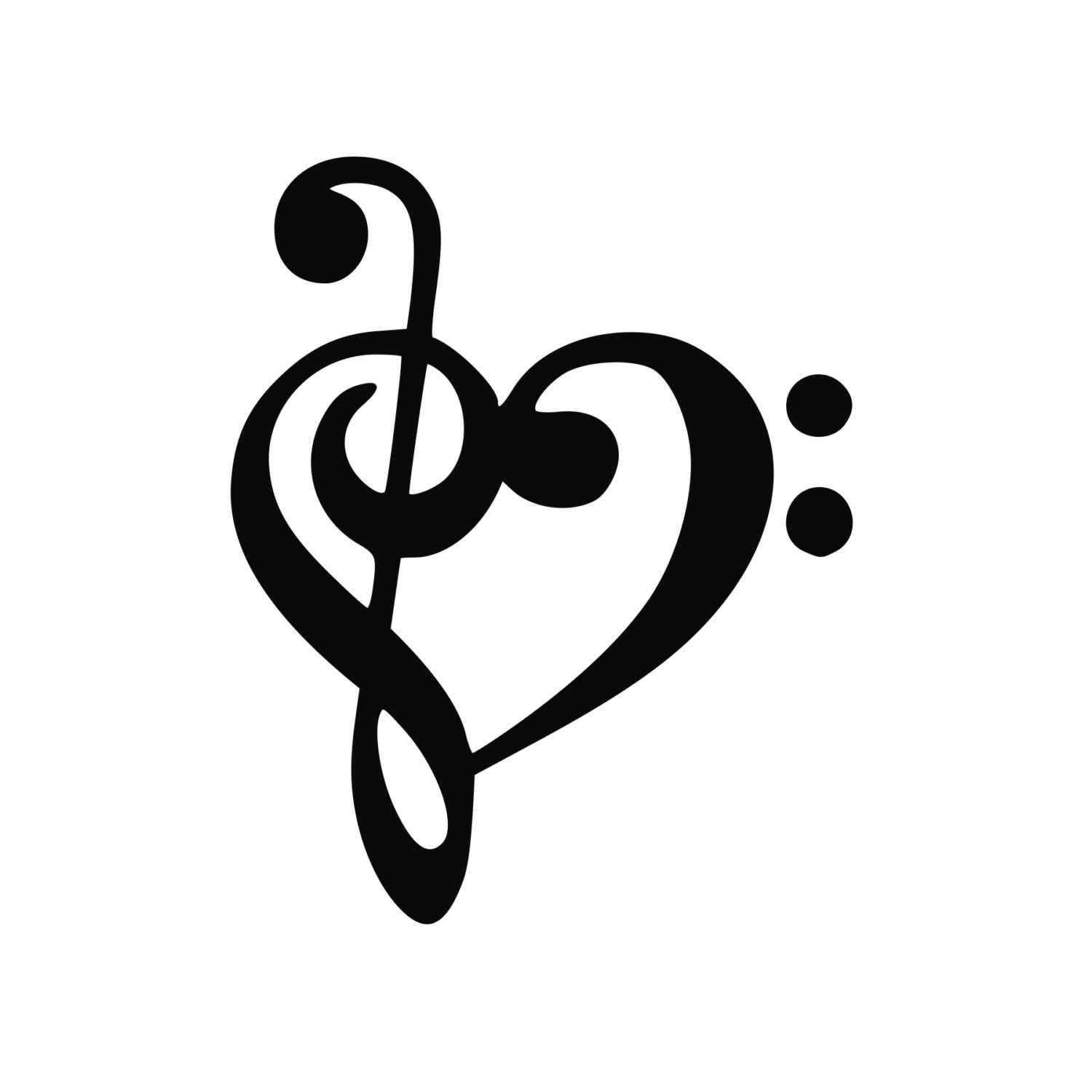 Bass Treble Clef Heart Vinyl Accessories Decal Sticker Car Art Hot Sex Picture