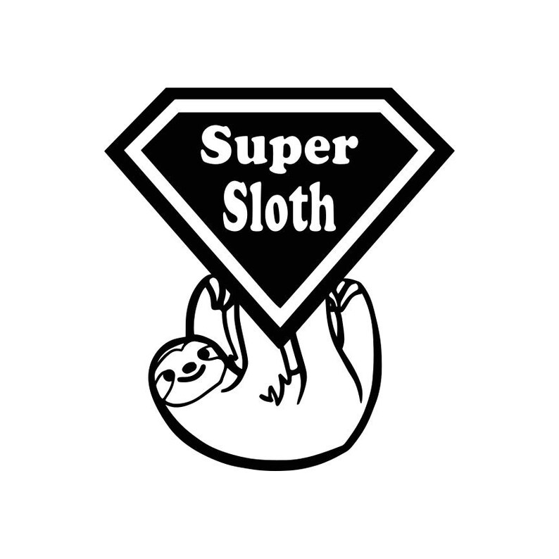 Super Sloth Decal Everyday Super Hero Sticker Car Window - Etsy