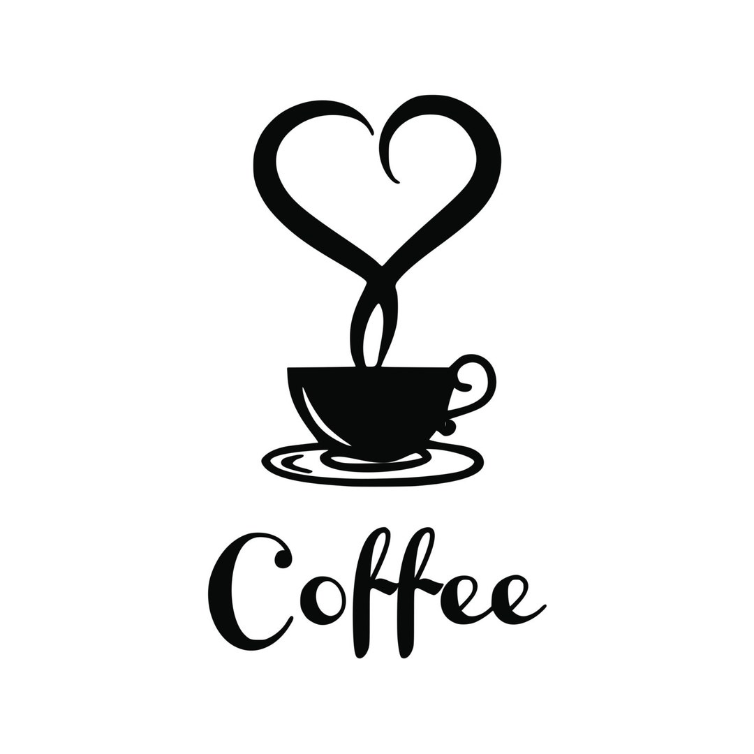 Coffee Heart Vinyl Wall Decal Kitchen Art for Coffee Lovers 0033 - Etsy