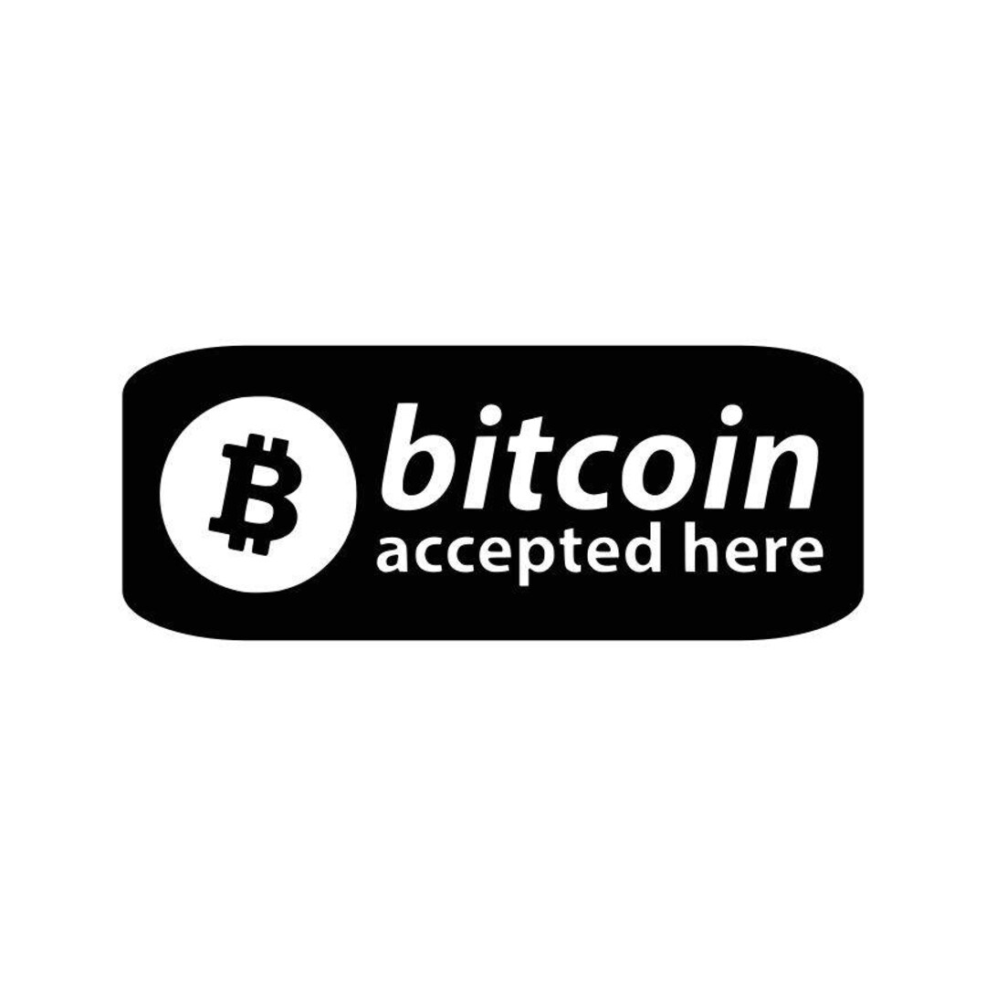 Bitcoin BTC Accepted Here Logo Decal Cryptocurrency Vinyl - Etsy