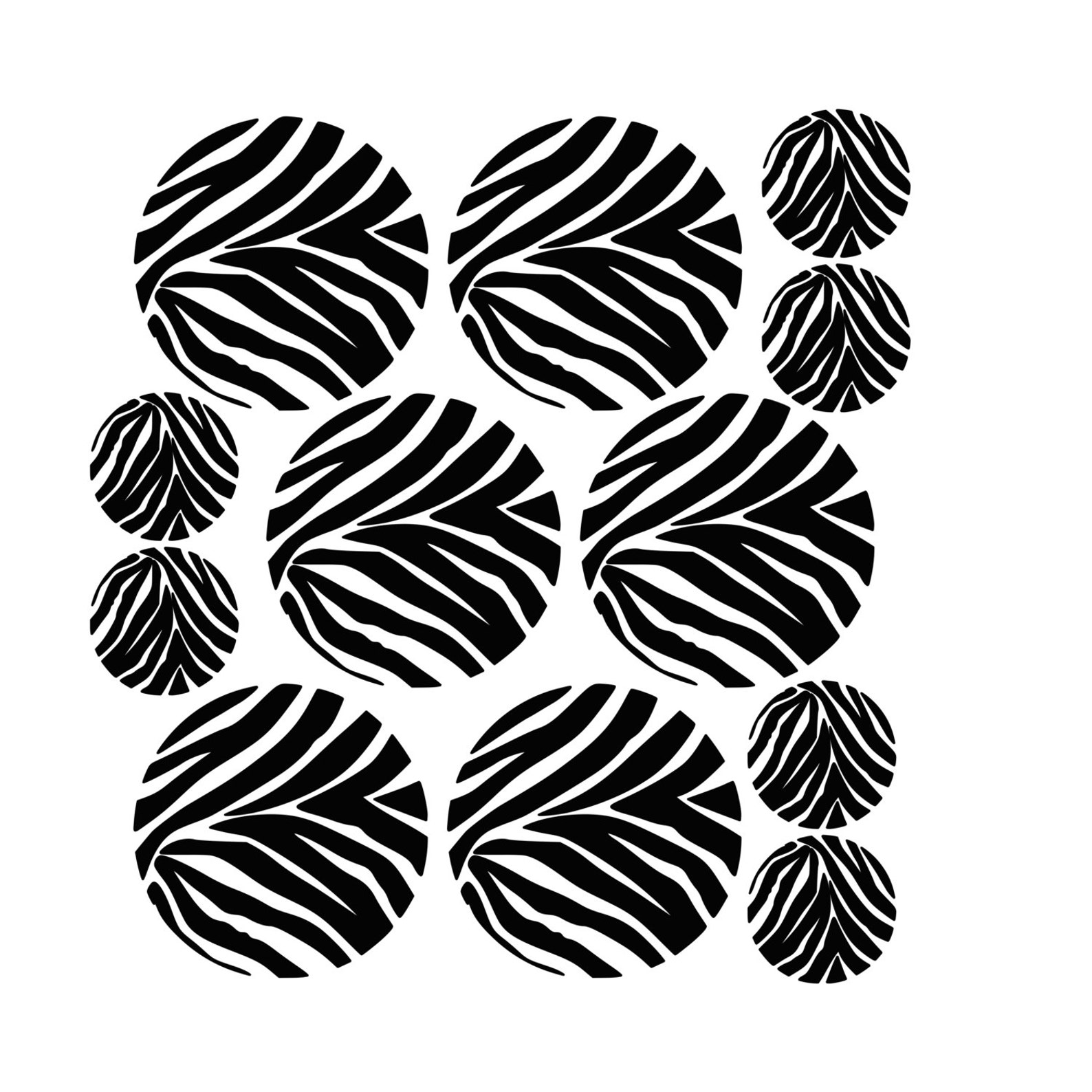 Zebra Print Circles Wall Decor Kit Vinyl Decals 0061 | Etsy
