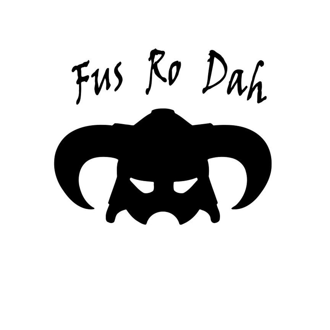 Skyrim Inspired Fus Ro Dah Helmet Dragonborn Vinyl Decal Elder Scrolls ...