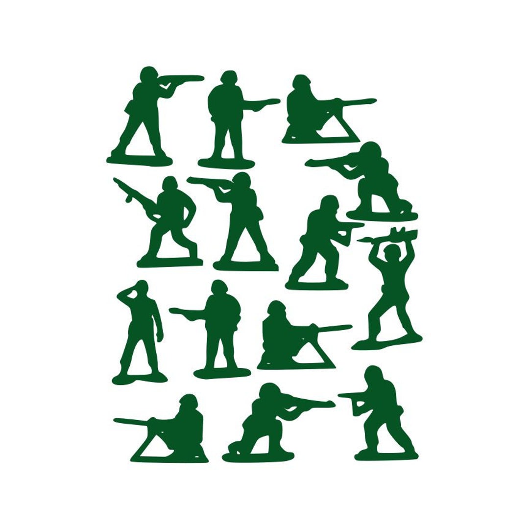 Green Army Men Toy Vinyl Decal Toy Soldier Nursery Sticker Bedroom ...