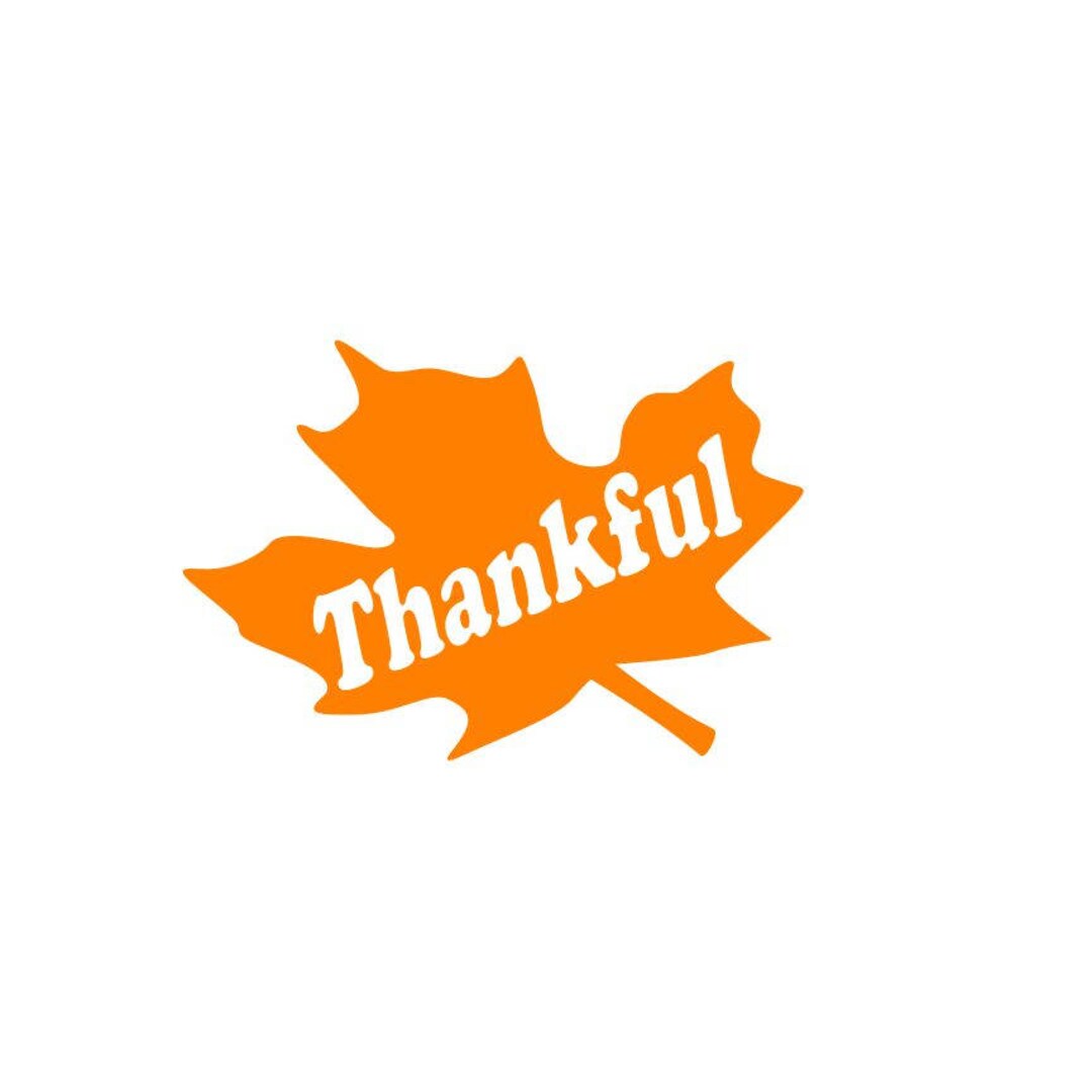 Thankful Fall Leaf Vinyl Decal Thanksgiving Decorations for Inside and ...