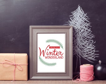 Walking in A Winter Wonderland Art Print or Canvas, Holiday Christmas ...