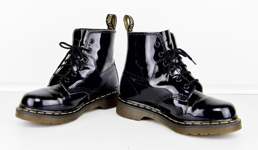 Very Rare Original Doc Martens Glossy Black Genuine Leather Lace-up ...