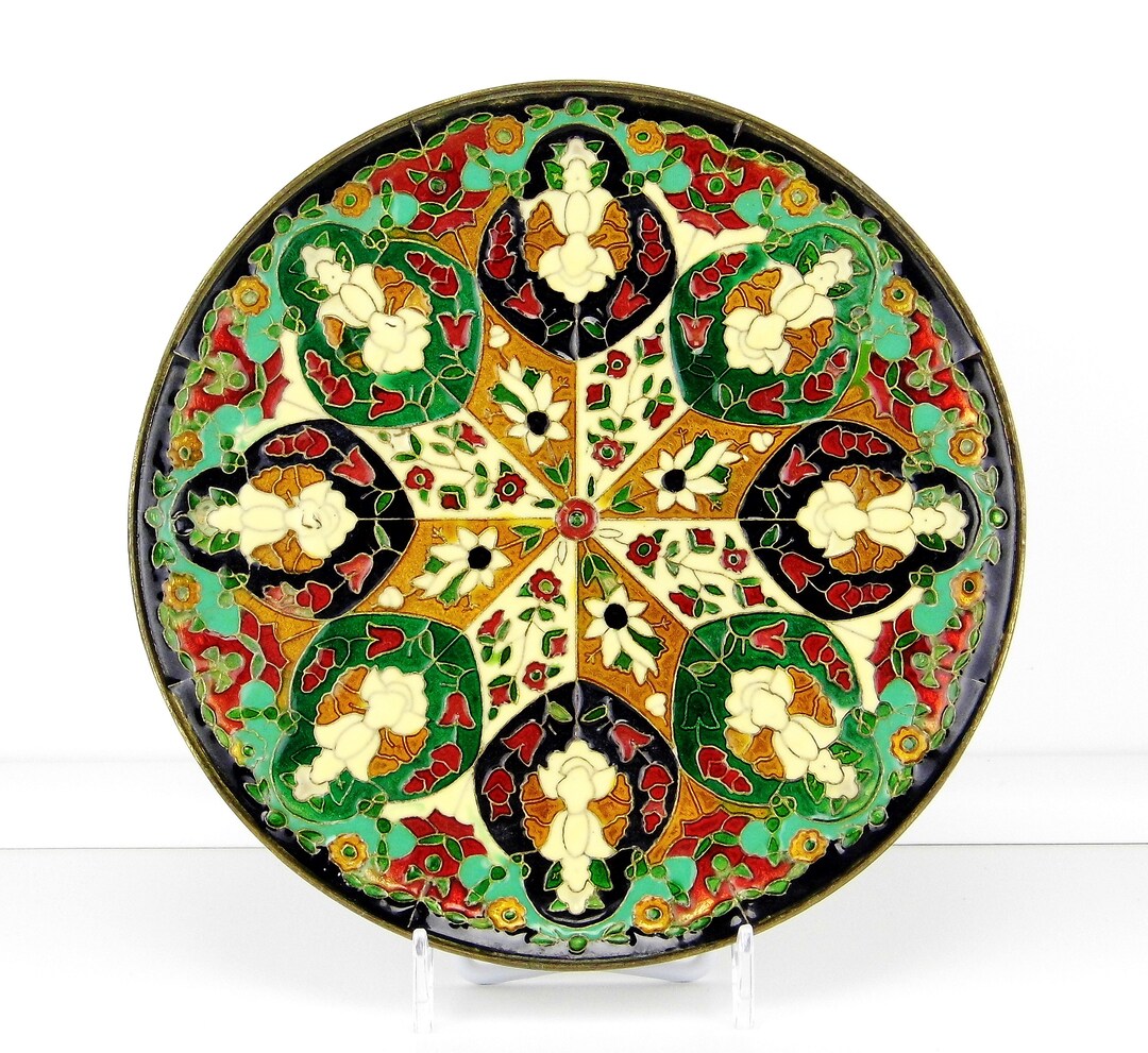 Vintage 7.5" Enameled Brass Mandala Wall Plate / Décor - Etsy