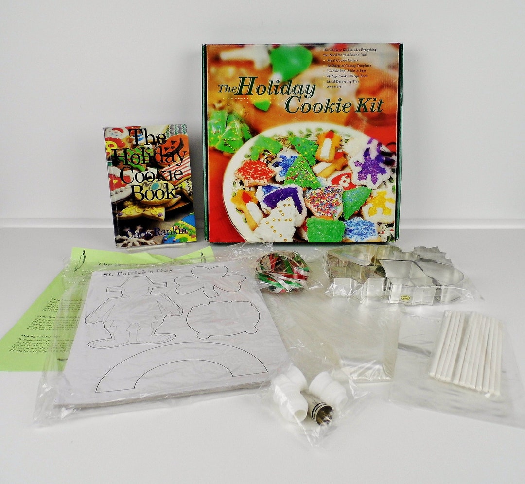 63 Piece Holiday Cookie Kit With Recipe Book Cookie Cutters Bags And