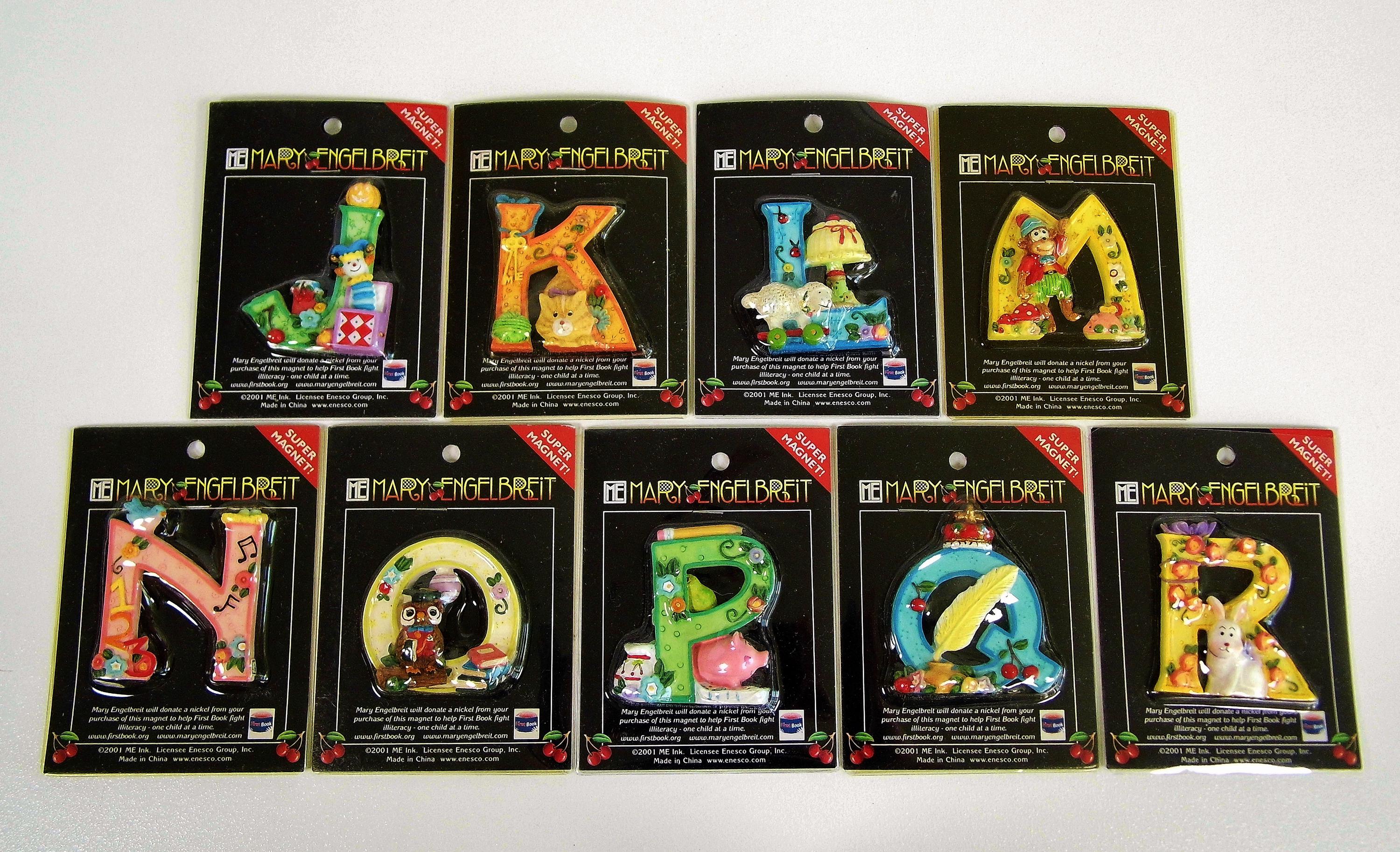 New – Vintage Mary Engelbreit Alphabet Themed (J to R) Super Magnets by ...