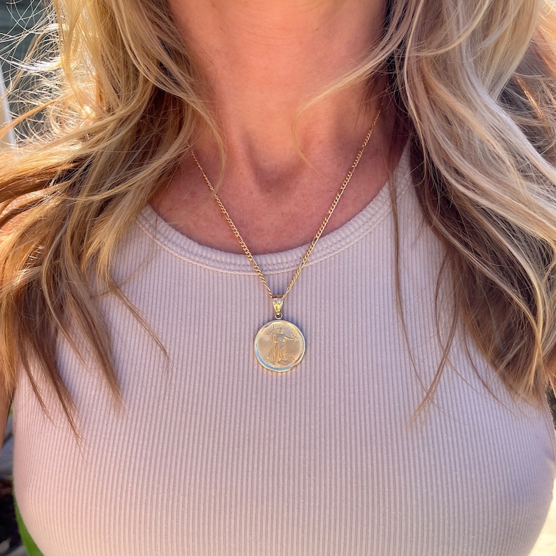 1/4 Oz Gold American Eagle Liberty Coin Necklace Graduation Gift 22kt ...