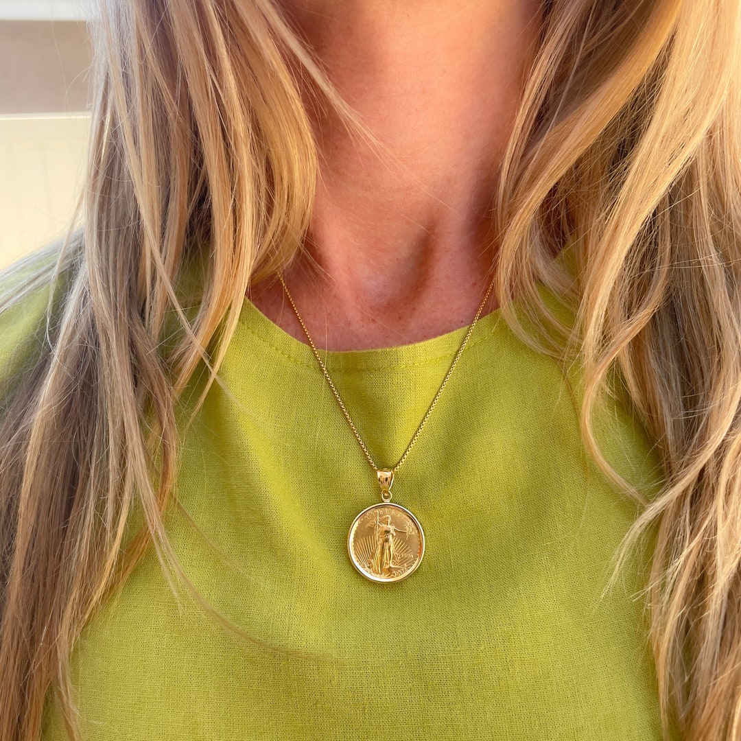 1 ounce gold coin necklace store
