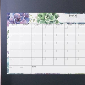 Boho Dry Erase Monthly, Perpetual Calendar, Dry Erase Planner ...