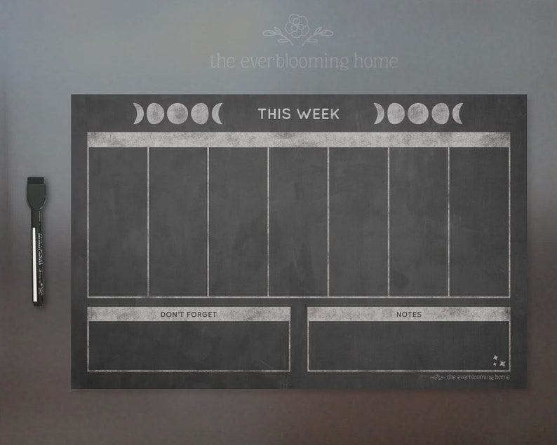 Chalkboard Menu for Your Kitchen Chalkboard Weekly Calendar - Etsy