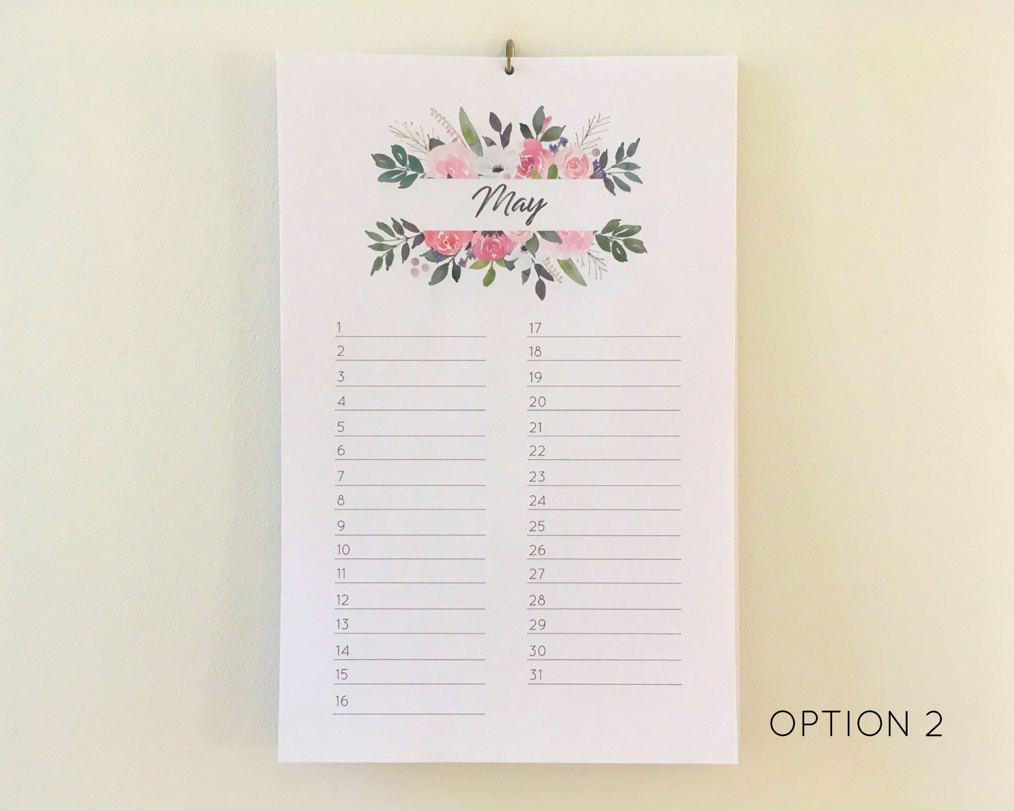 Perpetual Calendar Perpetual Birthday Wall Calendar 11x17 | Etsy