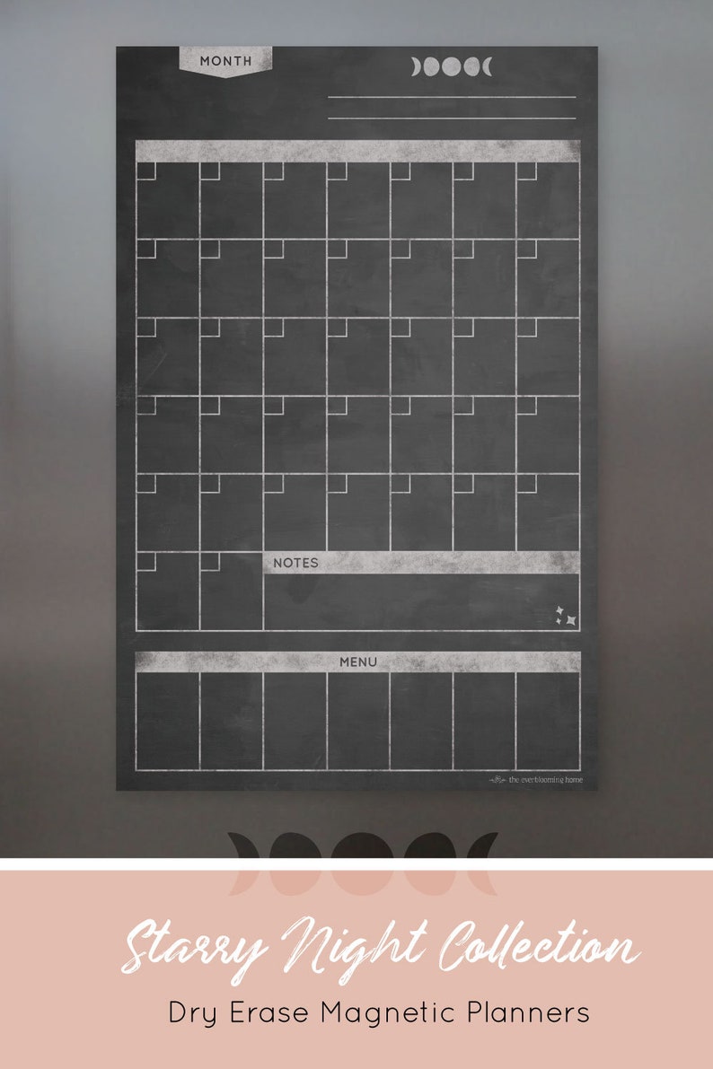 Chalk Board Magnetic Calendar for Your Kitchen Vertical Dry | Etsy