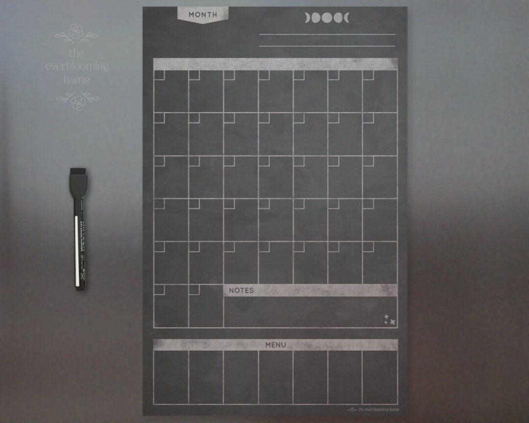 Chalk Board Magnetic Calendar for Your Kitchen | Vertical Dry Erase ...