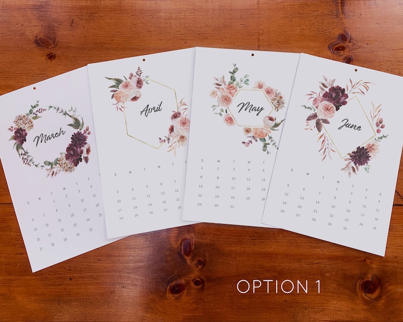 Boho Aesthetic Calendar for Wall Boho Calendar 2022 2023 | Etsy