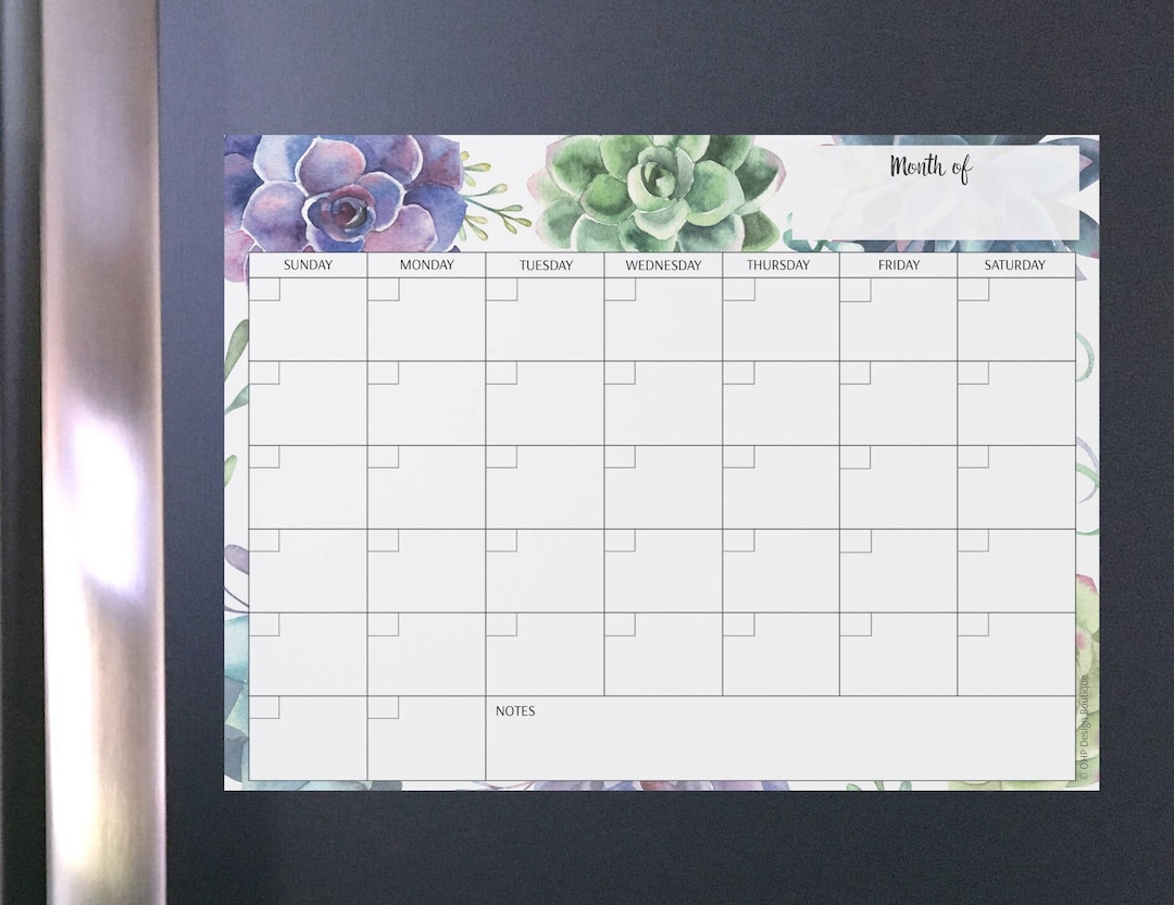 Boho Dry Erase Monthly, Perpetual Calendar, Dry Erase Planner ...
