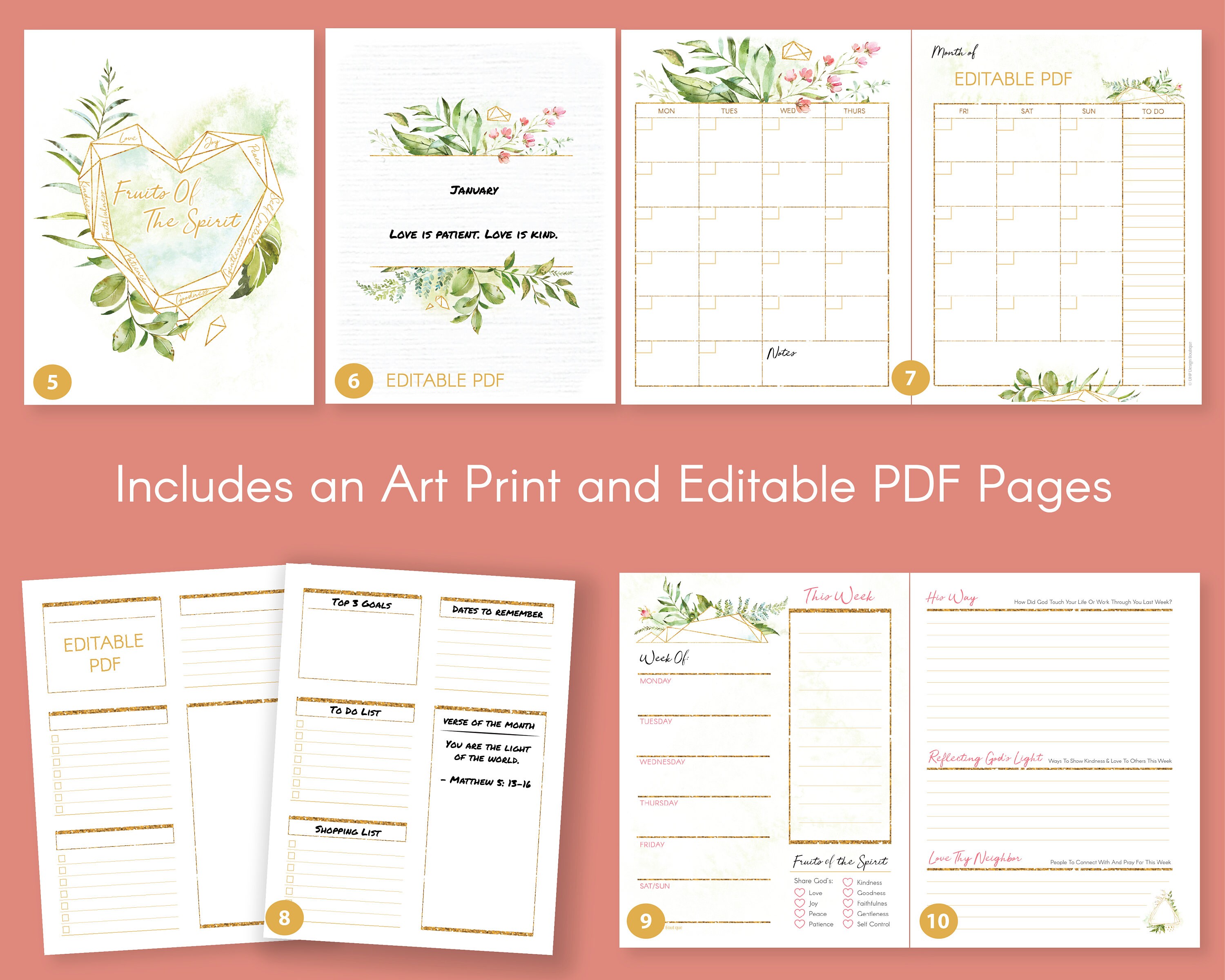 Prayer Journal Printable, Gratitude Journal, Christian Planner, Bible ...