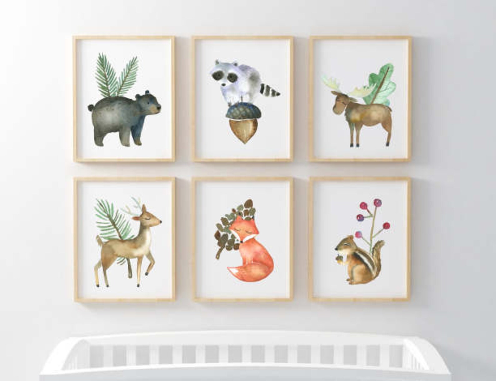 Watercolor Woodland Nursery Print Set Woodlands Art Set Fox - Etsy ...