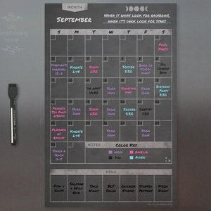Chalk Board Magnetic Calendar for Your Kitchen | Vertical Dry Erase ...