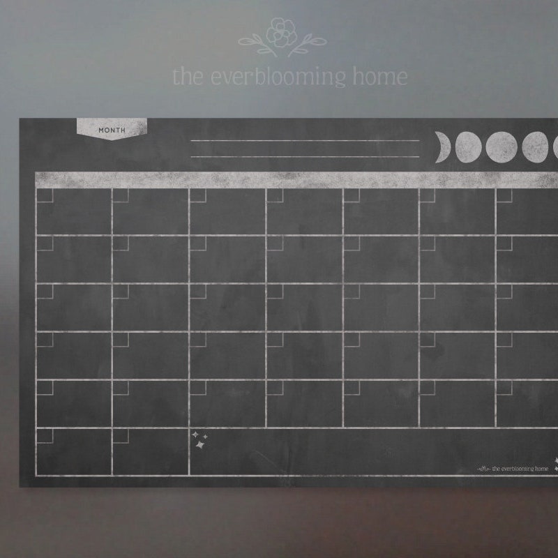 Chalkboard Calendar - Etsy