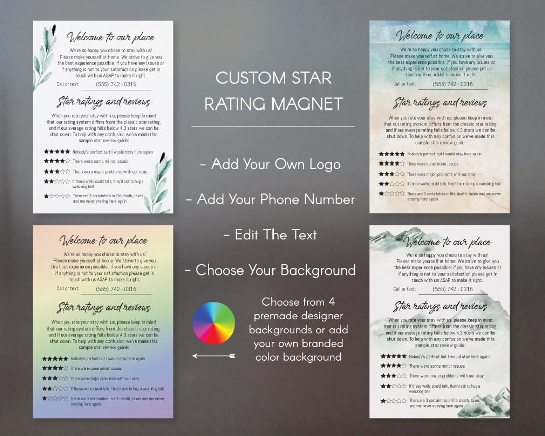 Custom Vrbo Rating Magnet, Vrbo Templates, 5 Star Reviews, Vrbo Review ...