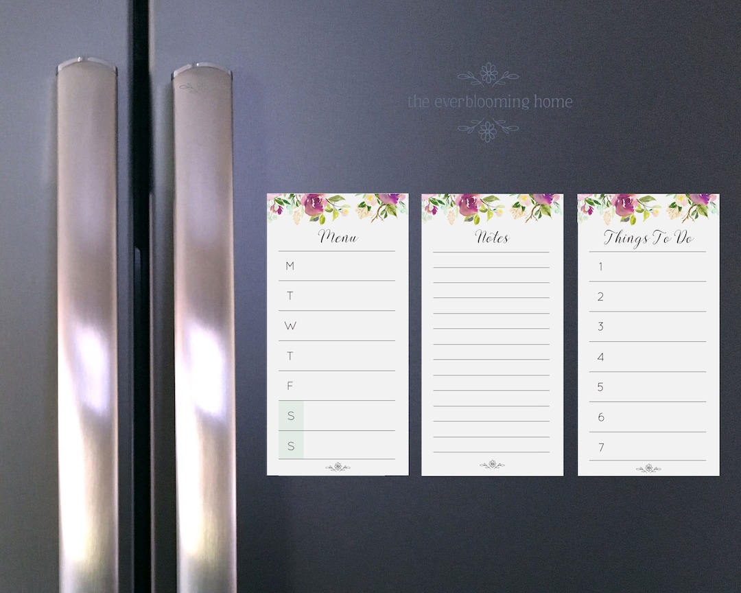 Magnetic Home Command Center Set of 3 With Chore List, Menu Planning ...