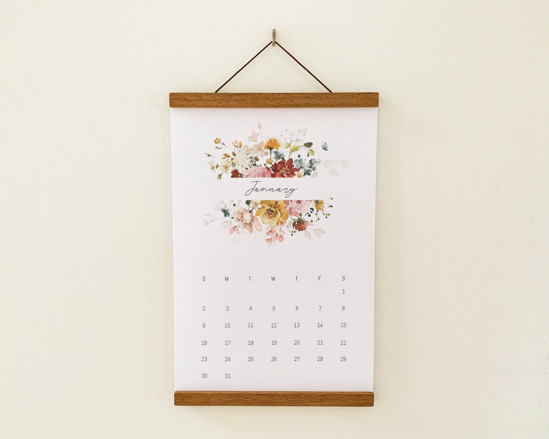 Garden Calender, Vintage Calendar, Retro Calendar, Rustic Calendar 2025 ...