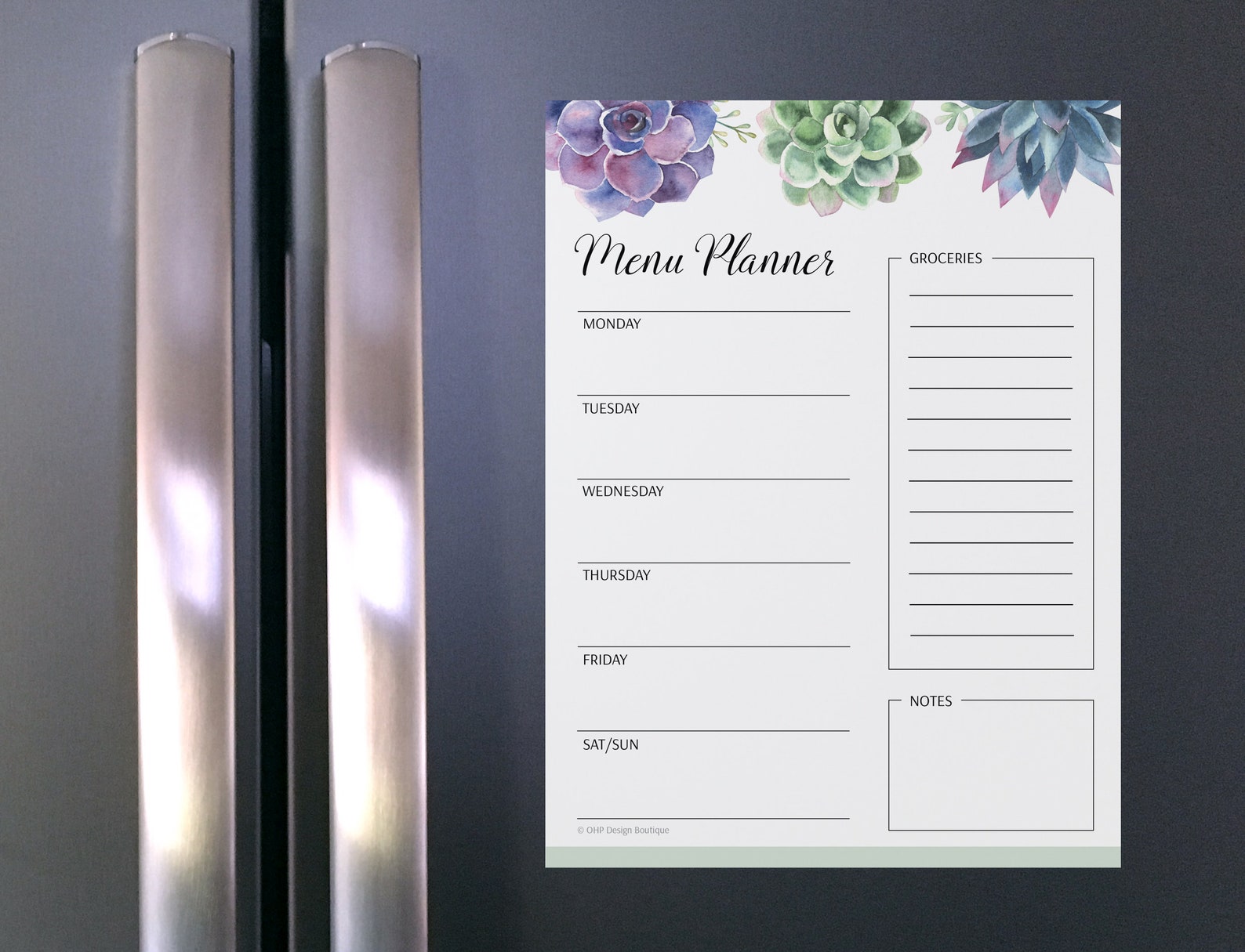 Dry Erase Menu Planner, Fridge Meal Plan, Magnetic Menu, Meal Planner ...