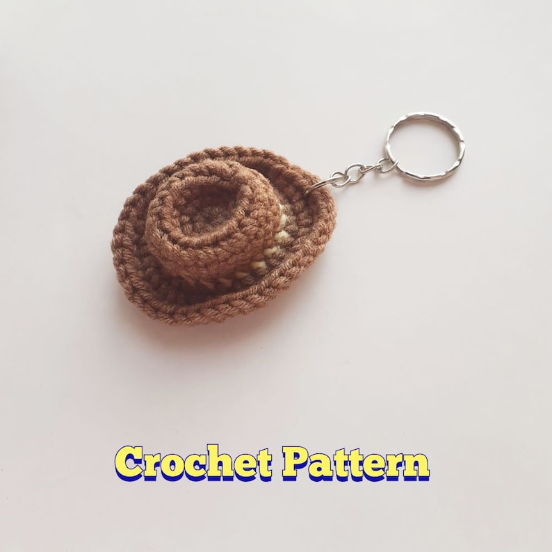 Cowgirl Hat Keychain Crochet Pattern Pdf, Cowboy Hat Mini Crochetn ...