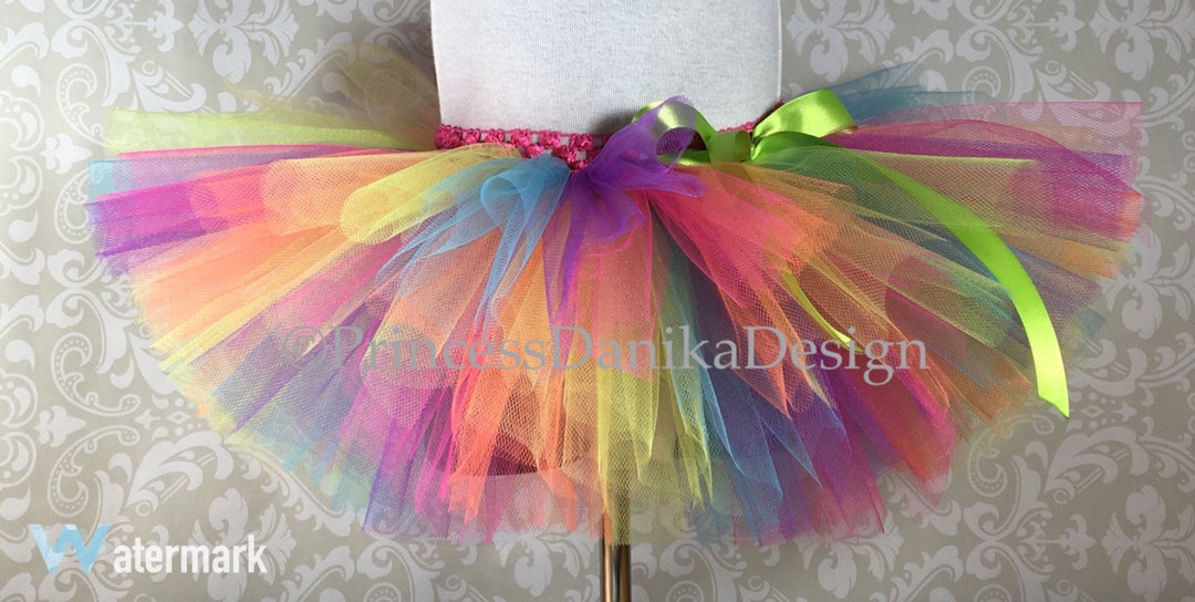 Neon Rainbow Tulle Tutu: Girls, Teen, Adult Costume - Etsy