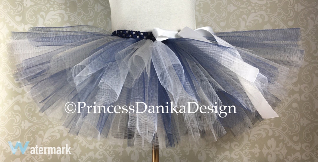 Blue Gray and White Tulle Tutu, Sports Team, Adult & Kids - Etsy