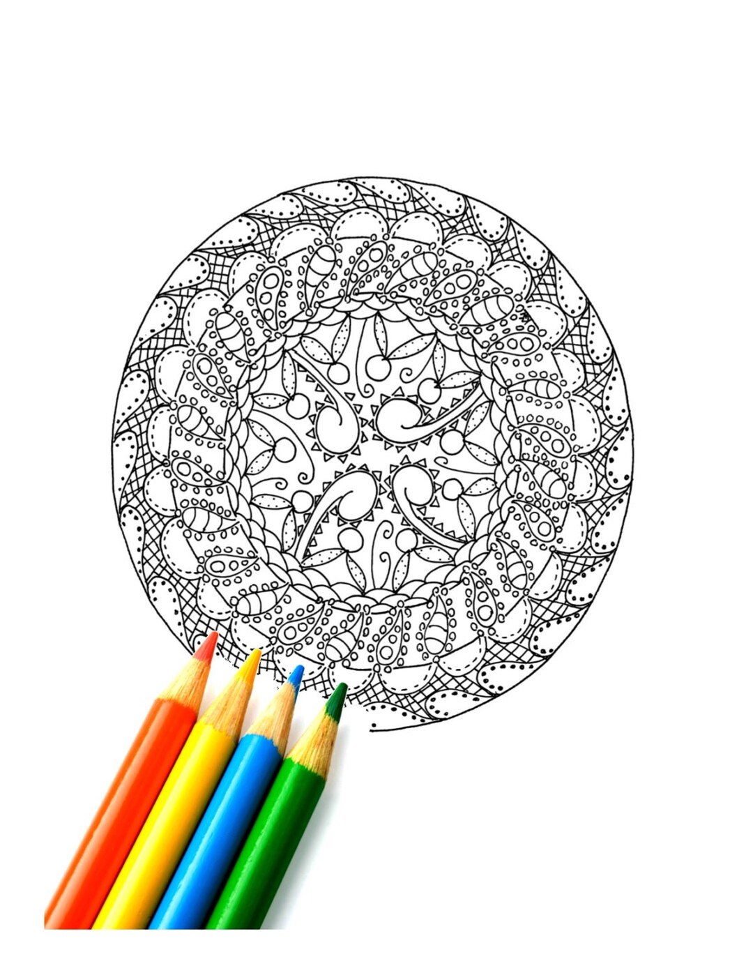 Instant Download Printable Zendoodle Coloring Page Zentangle - Etsy