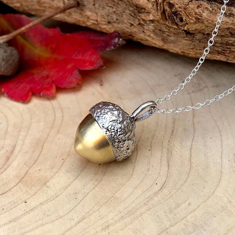 Gold Acorn Necklace - Etsy