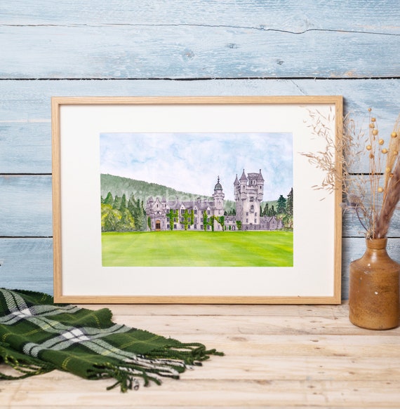 Balmoral Castle Watercolour Print Scottish Architecture - Etsy