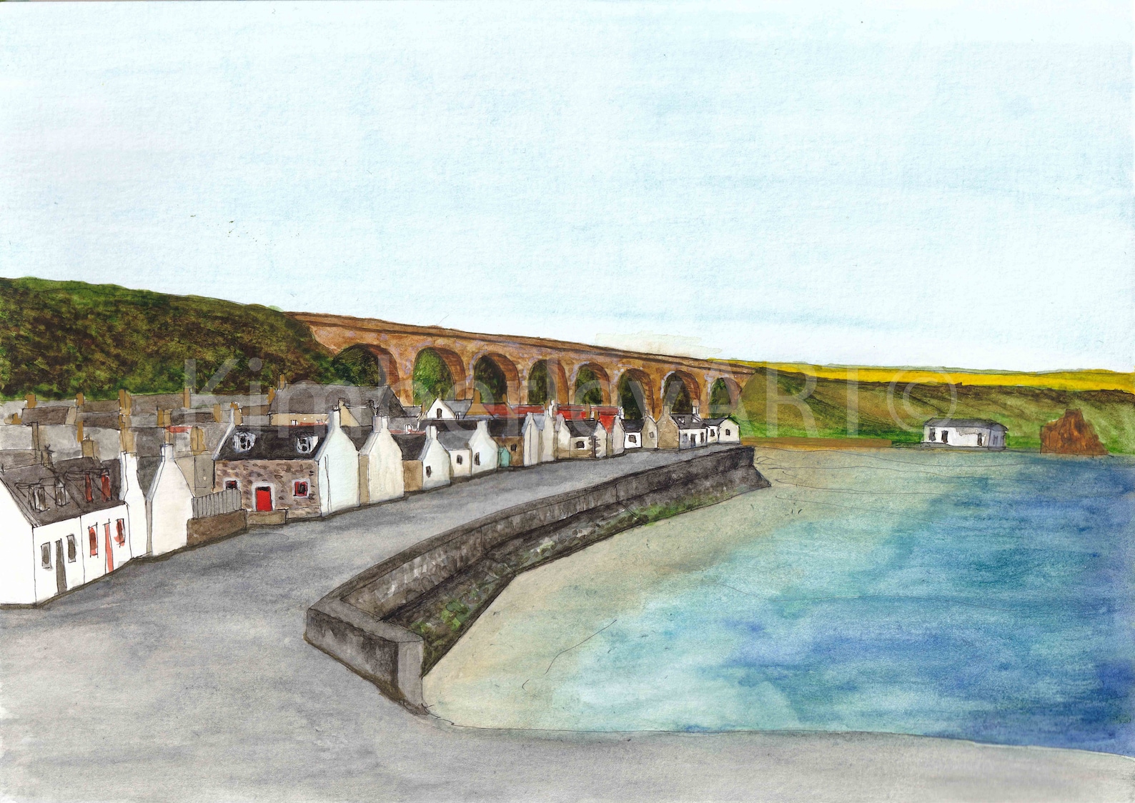 Cullen Scotland Watercolour Print Scottish Scene Print Watercolor Print ...