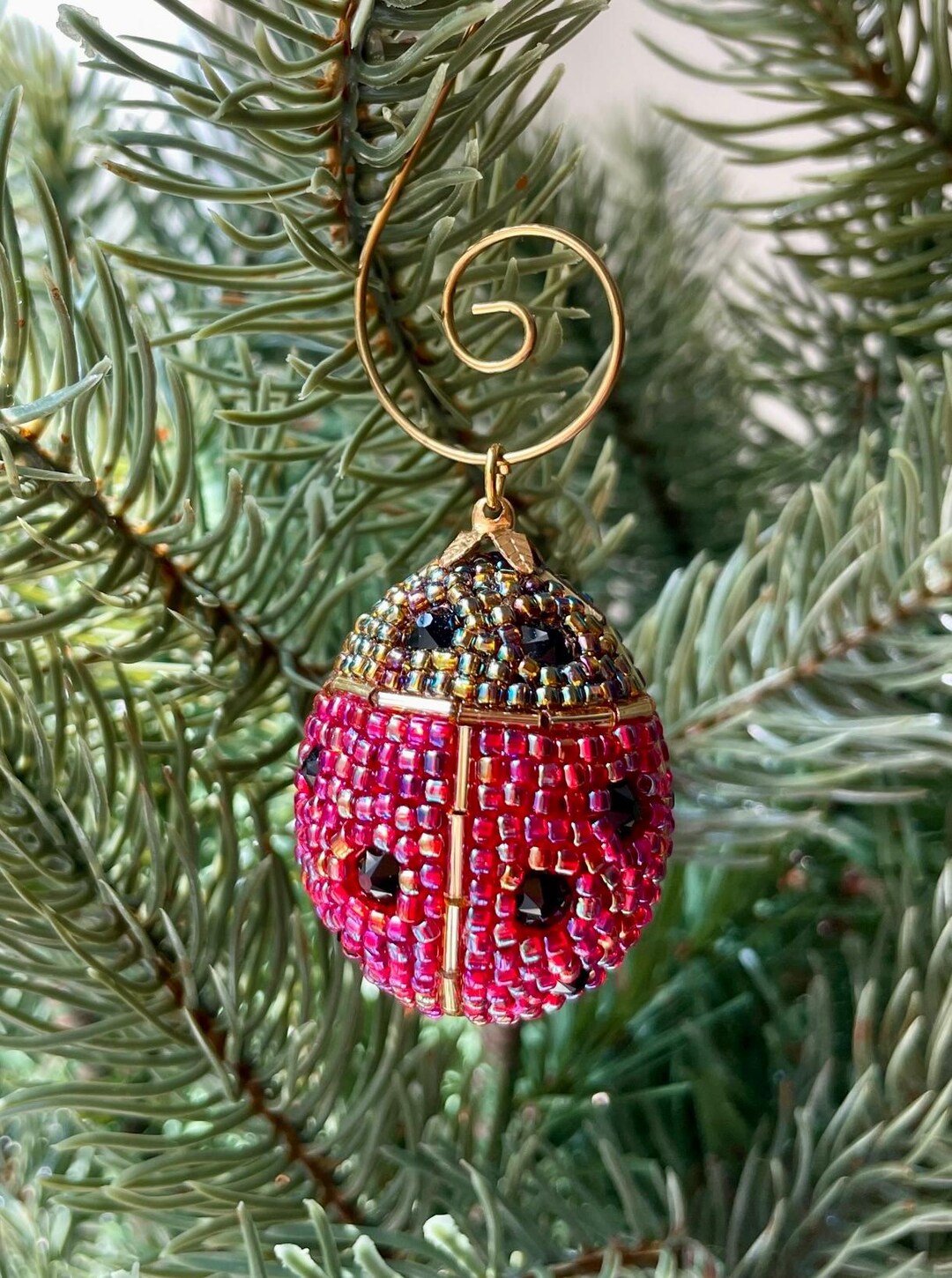 Hand Beaded Quail Egg Pendant Ornament - Etsy