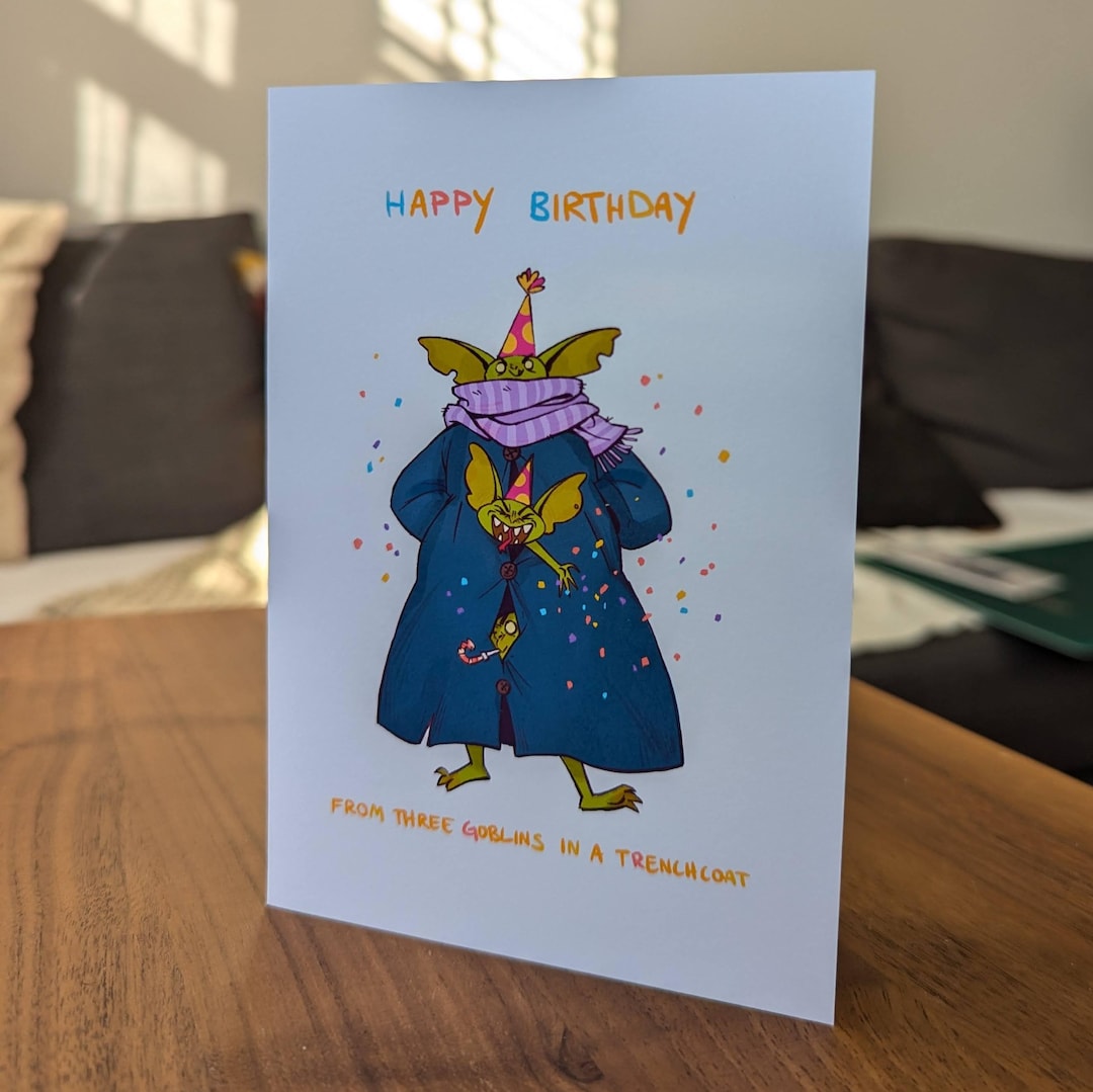 Happy Birthday Goblins Card - Etsy
