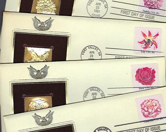 Golden Replicas of United States Stamps 22k Gold 44 Stamps and First ...