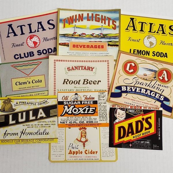 Vintage Soda Labels - Etsy