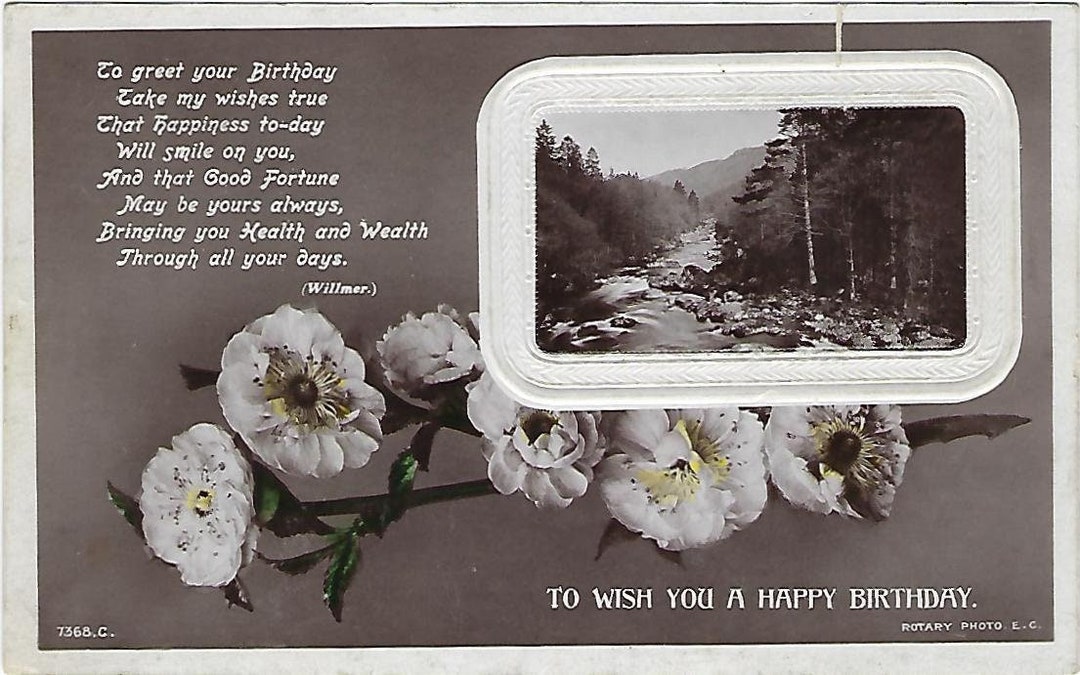 Antique Rotary Photo Postcard, Birthday Wishes, RPPC, Printed in ...