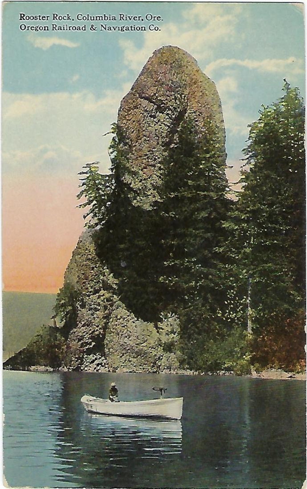 Antique Postcard Rooster Rock Columbia River Oregon Unused - Etsy