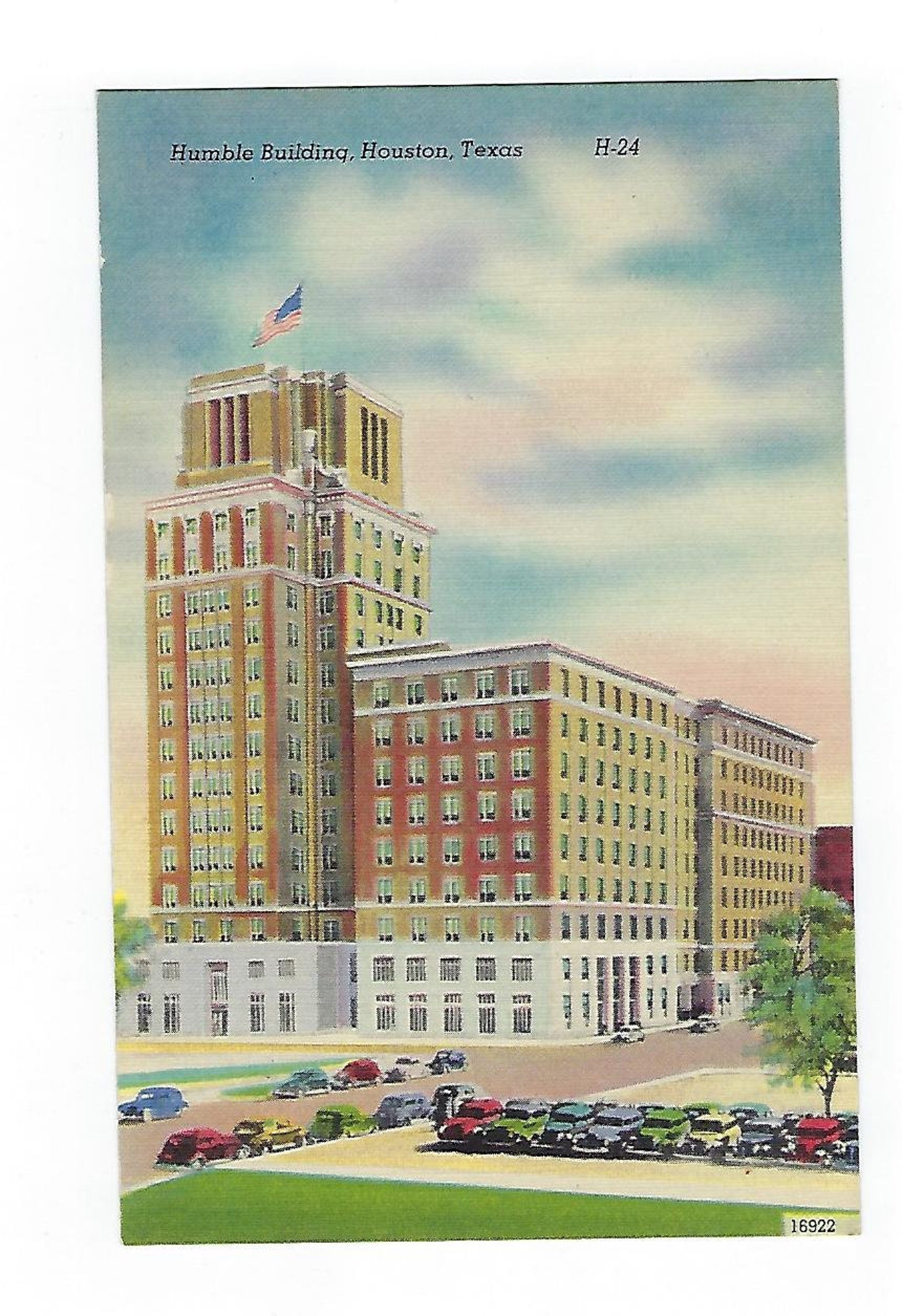 Humble Building Houston Texas Vintage Linen Postcard | Etsy