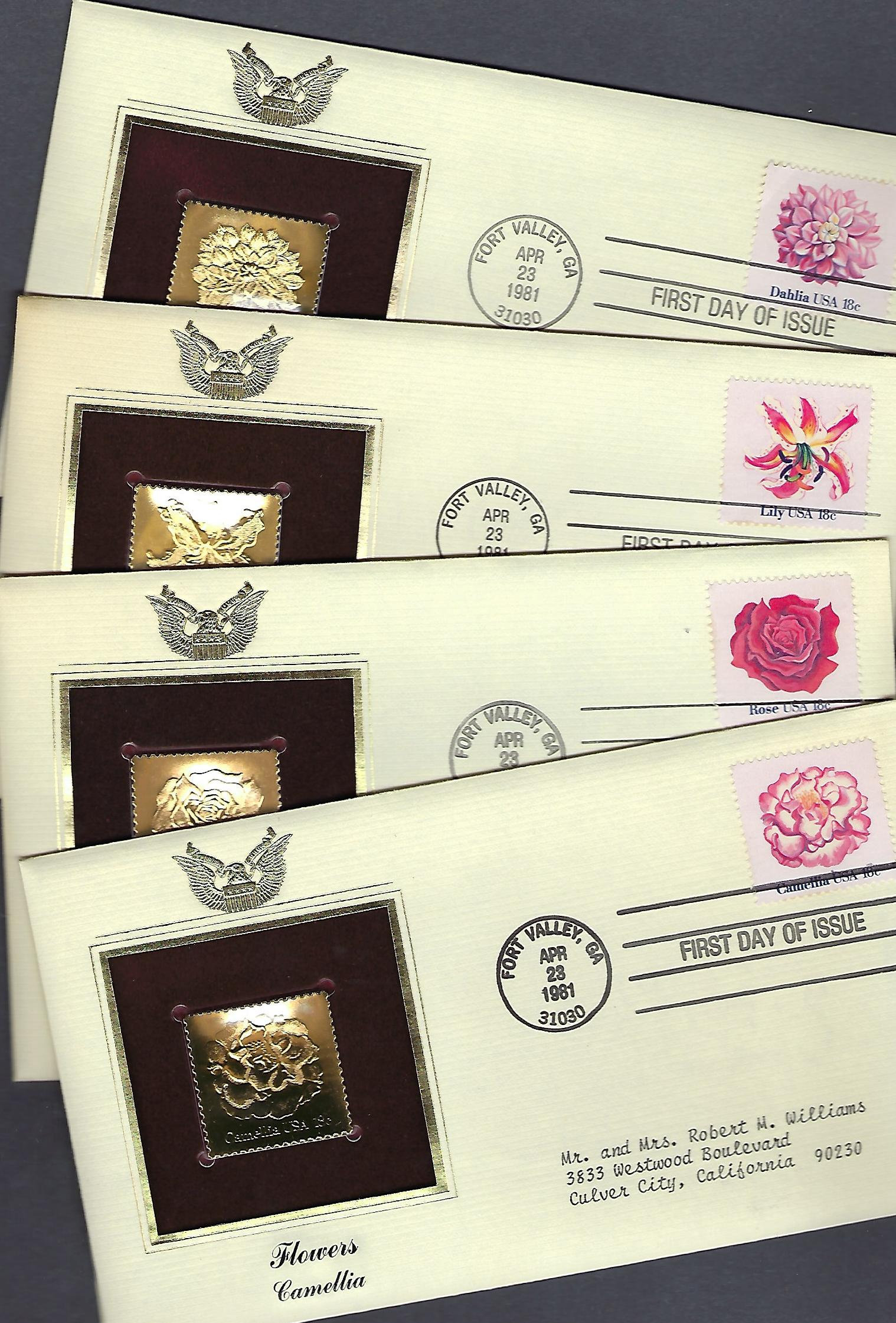 Set of 4 Gold Stamps 1981 First Day of Issue 22k Gold - Etsy